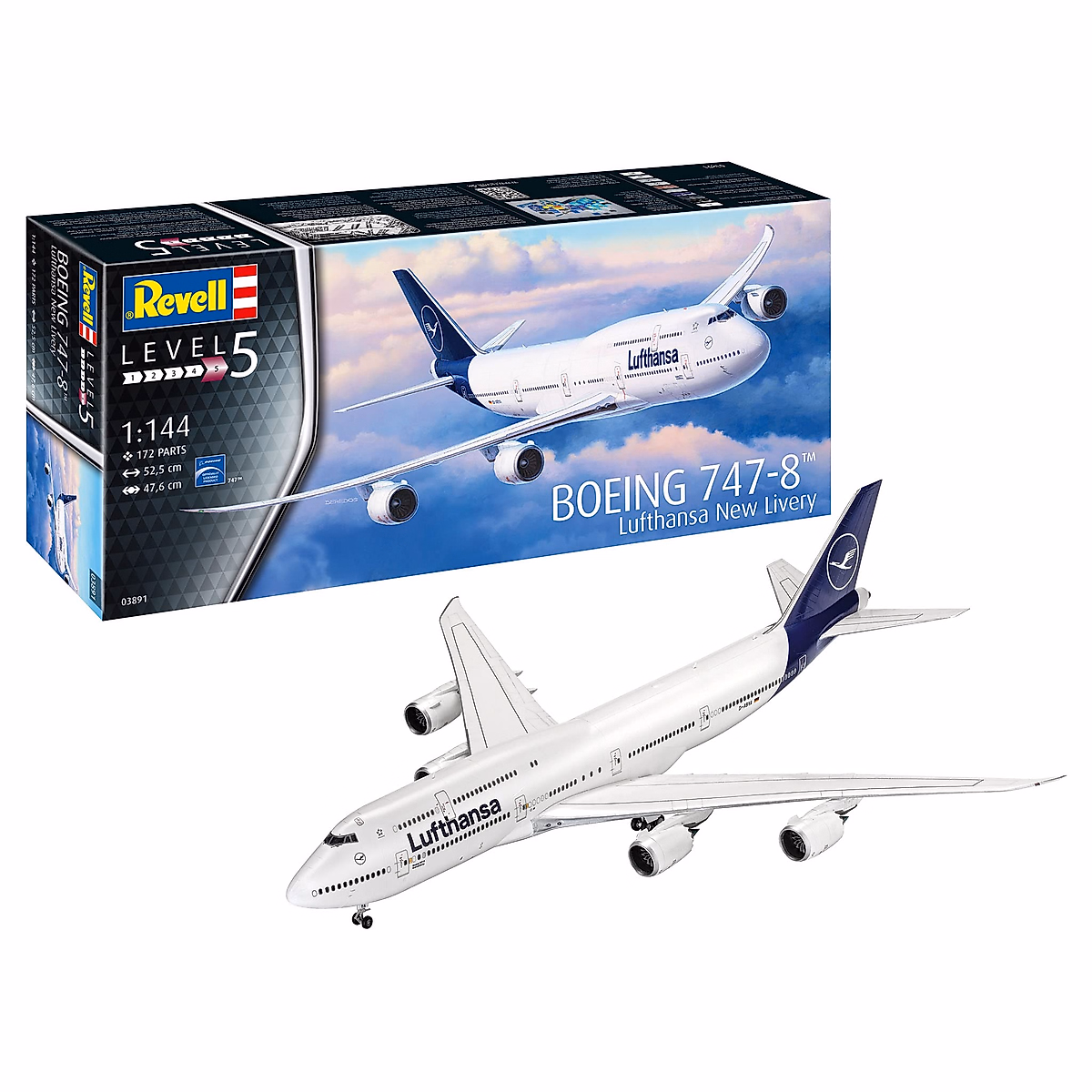 Revell 03891, Boeing 747-8 Lufthansa New Livery, 1:144 Plastic Scale Model