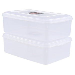 Innouse 2 Pack 11 Quart Clear Freeze Storage Box, Plastic Latching Container Bin, F