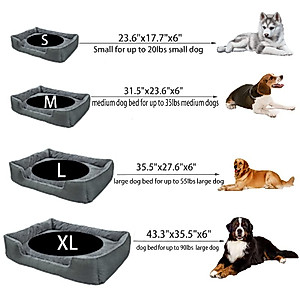 Dog Bed Medium Size Dog, Detachable and Anti-Slip Bottom Large Dog Bed Clearance, Pet Bed which Machine Washable and Waterproof, Comfortable Fluffy Large Sofa Bed Suitable for Large, Medium Puppy Dog