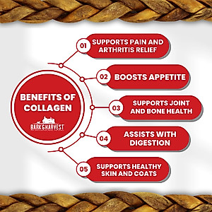 Bark & Harvest Pet Provisions From The Farm Beef Collagen Beauty Stix Dog Treat | All Natural & Long Lasting | Bully Stick & Rawhide Alternative | Support Healthy Joints, Skin & Coat | 6" Pack of 3