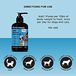 PetHonesty Wild Alaskan Salmon Oil for Dogs - Omega-3 for Dogs - Pet Supplement - EPA + DHA Fatty Acids, Helps with Sensitive Skin and Normal Shedding - Supports Joints, Brain & Heart Health - 32oz