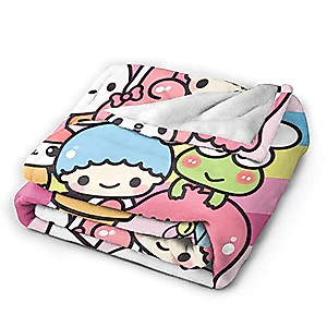 Pink Blanket Cute Flannel Plush Throw Blankets 50''x40''Ultra-Soft Comfortable Rainbow Cartoon with Indoor Outdoor Plush Air Conditioner Family Cars All Season Gift for Women Girls Friend