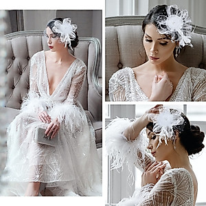 Zando Fascinators for Women Tea Party Hats for Women & Girls Kentucky Derby Hats for Women Flower Mesh Feathers Headband Fancy Headwear Hair Clip for Wedding Church Black Fascinator Hats for Women