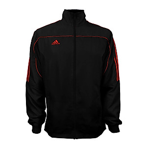 adidas Combat Sports Light Track Jacket w/Classic 3 Stripes - Black Red - Medium