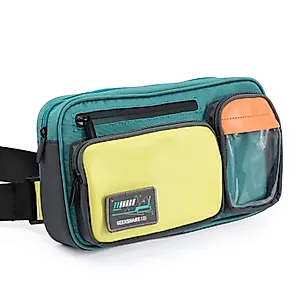 Geekshare Large Capacity Multifunctional Switch/Switch OLED Travel Carrying Case-Color Contrast Laser Messenger Bag Compatible with Nintendo Switch-Portable Storage Bag for Switch & Game Accessories