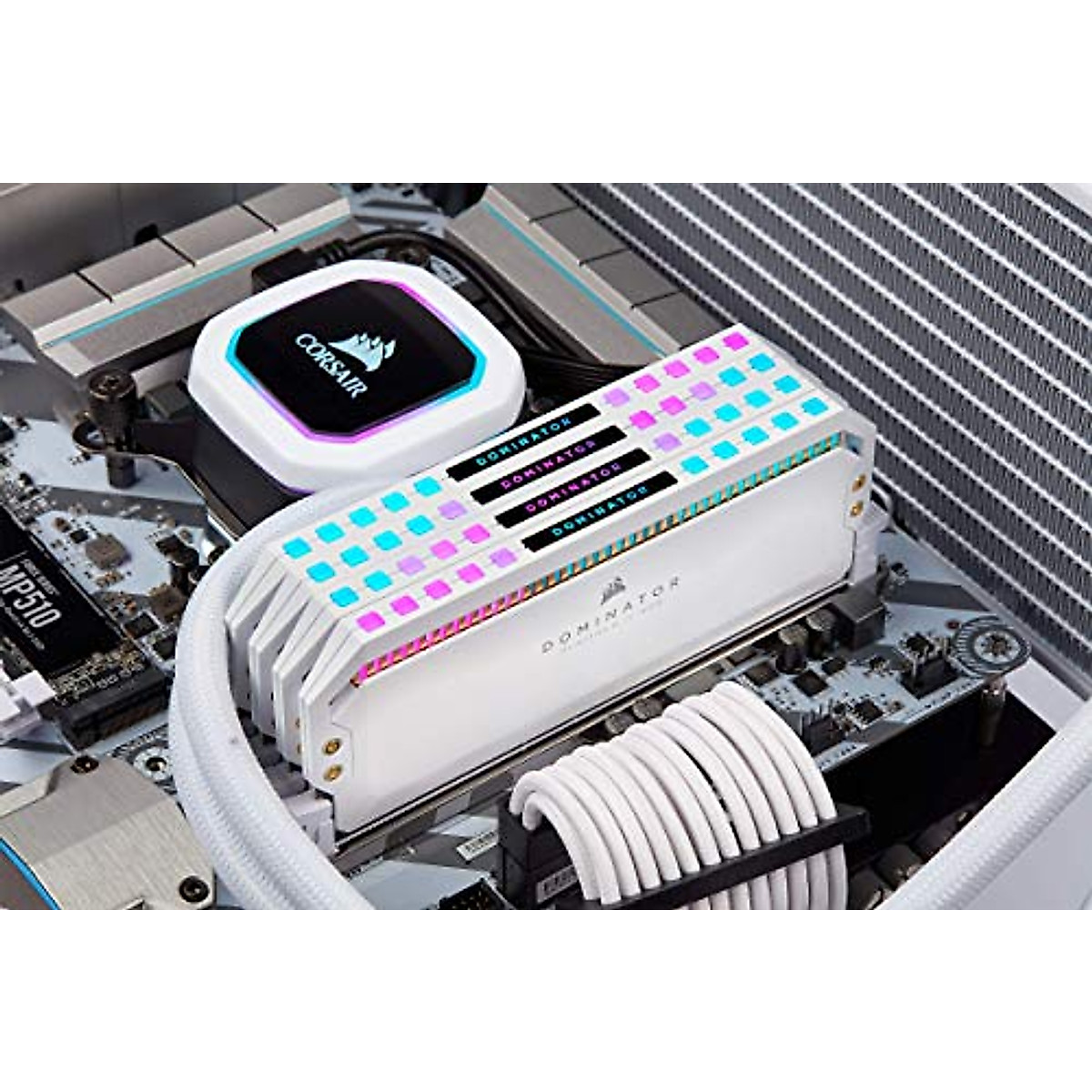 Corsair Dominator Platinum RGB 32GB (4x8GB) DDR4 3200 (PC4-25600) C16 1.35V Desktop Memory - White