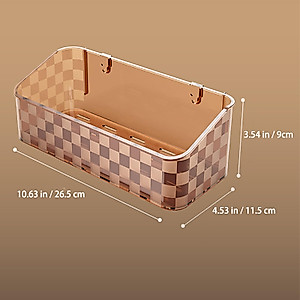 Lae Nuvole 2 Pack Suction Cup Shower Caddy Wall Mount Bathroom Organizers and Storage, Plastic Shower Caddy Adhesive Shower Organizer for Wall, Clear (Transparent)