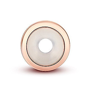 2Pcs Round Rubber Spacer Charms Clip Stopper Charms Sterling Silver Rondelle Spacer Bead for Bracelets (Rose Gold)