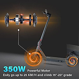 Electric Scooter for Adults, 350W Motor 36V/10Ah Lithium Up to 19 MPH & 21 Miles Long Range, 8.5" Honeycomb Tires Foldable and Portable Cruise Control Commuter Scooter for Adults