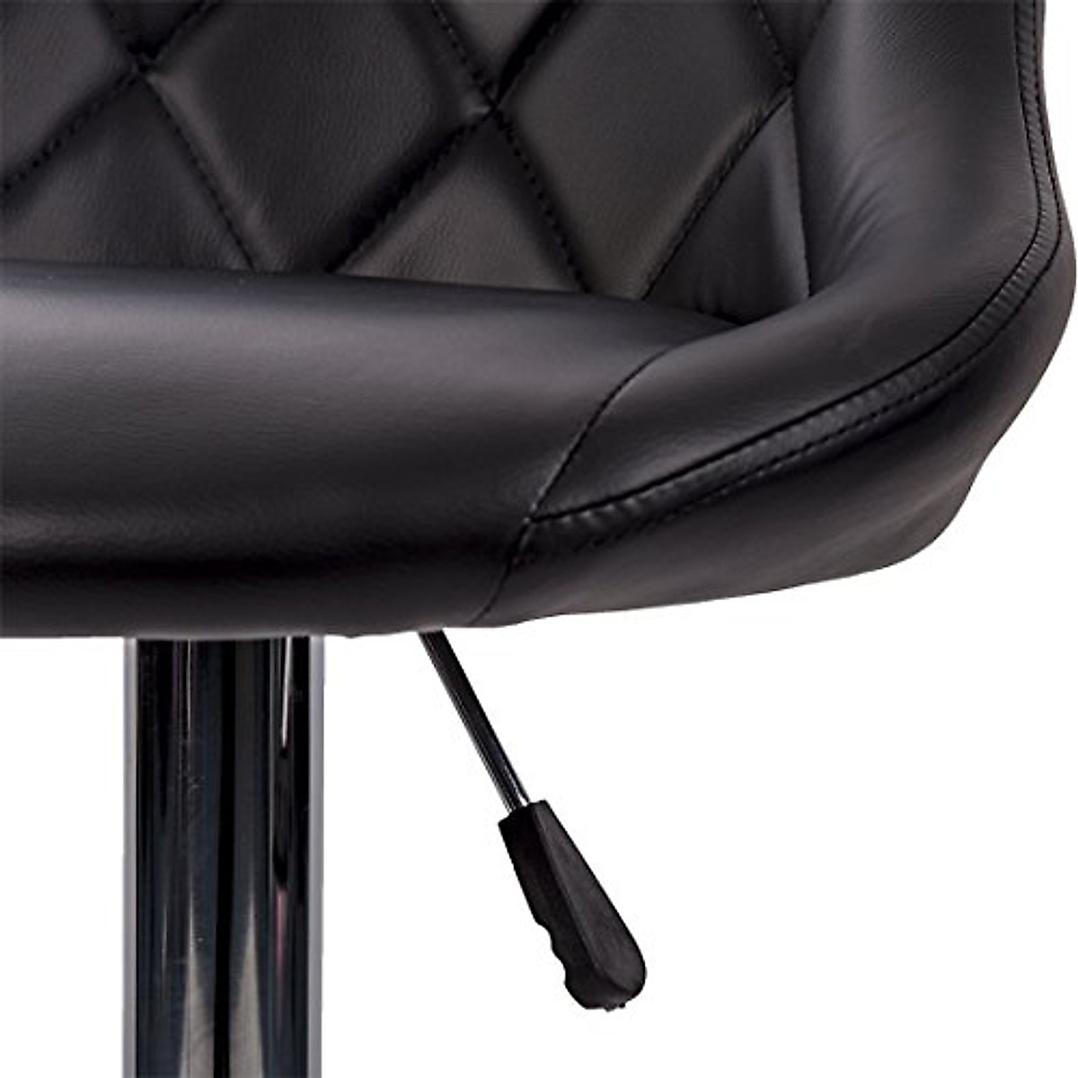 Ergonomic Design Bar stool Adjustable Hydraulic 360 Degree Swivel Stable Steel Frame Hight Density Cushion Seat Kitchen Dining Chair Pub Stool - Set of 4 Black #1953blk