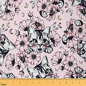 Feelyou Dachshund Fabric by The Yard,Kawaii Puppy Dog Upholstery Fabric for Chairs, Cute Pet Gift for Dog Lover Dog Footprints Decorative Waterproof Outdoor Fabric, 5 Yards, Colorful