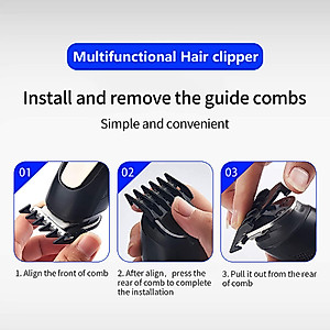 Hair Trimmer for Men Cordless Hair Clippers Beard Trimmer,Nose Hair Trimmer,Eyebrow Trimmer,Body Groomer,6-in-1 LED Display Rechargeable Hair Cutting Kit