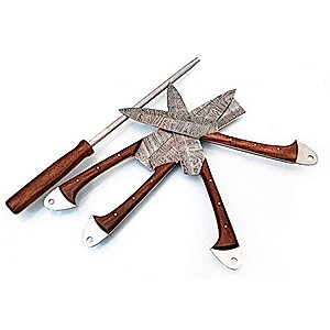 Custom Handmade Damascus Professional kitchen/BBQ knives set