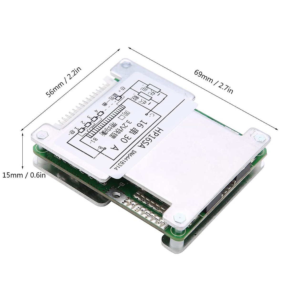 16S Lithium Battery Board, Battery Balance Board with Aluminum Heatsink(16 Strings 3.2V 30A Same Port Equalization)