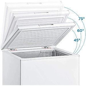 Smad Chest Freezer 7.0 Cubic Feet with Removable Basket Flip-up Lid Deep Freezer Adjustable Temperature, for Apartment Home Kitchen Grocery, White