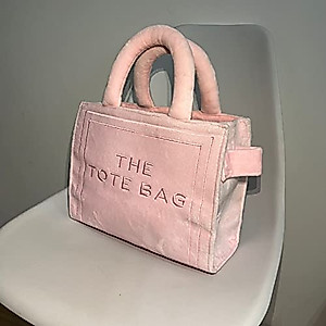 The Tote Bag for Women, Plush Work Travel Handbag with Shoulder Strap Top-Handle Shoulder Crossbody Bags for Daily, Office (pink)