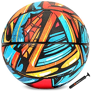 AND1 Supreme Grip Basketball: Official Regulation Size 7 (29.5 inches) Rubber Basketball - Deep Channel Construction Streetball, Made for Indoor Outdoor Games