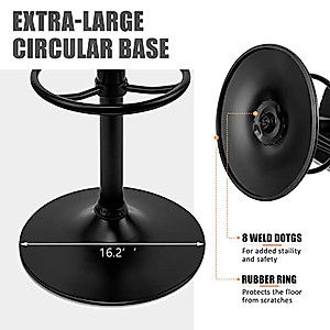 Huracan Adjustable Barstool with Armrest Swivel Bar Stools Set of 2 Counter Height Modern Bar Stool with Back Pu Leather Square Kitchen Island Barstools - Light Grey Base,2pcs