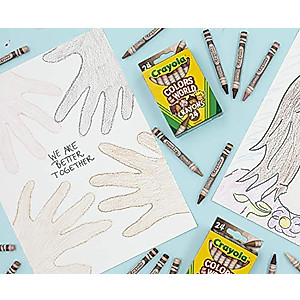 Crayola Colours of the World Wax Colouring Crayons - Assorted Colours (Pack of 24) | Colours That Represent Skin Tones from Around the World | Ideal for Kids Aged 3+