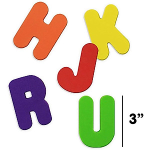 BabyBibi 36 PCS Stick-On Foam Bath Letters and Numbers - Non-Toxic, BPA Free, No Mold Bath Tub Toys - Colorful, Educational, Fun ABC Bath Toys for Toddlers & Babies