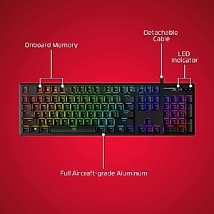 HyperX Alloy Origins Mechanical Gaming Keyboard HX-KB6RDX-US - Linear Red Switch (Renewed)
