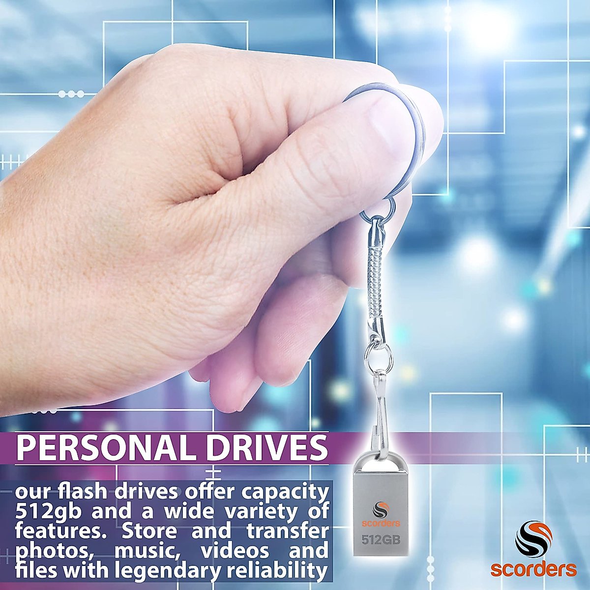 USB Flash Drive Mini | 512 GB Memory Stick | USB 2.0 Flash Drive | Metal Casing | Portable Thumb Drive | Lightweight with Large Capacity | Reliable and Stable Storage Capacity | Supports All OS |