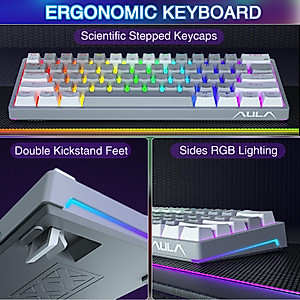 AULA 60 Percent Wired Mechanical Gaming Keyboard, 29 RGB Backlit Custom Hot Swappable Keyboard, Blue Switch 60% Mini Small Compact Keyboard for PC/Mac/Laptop/Wins —— (Wired Version)