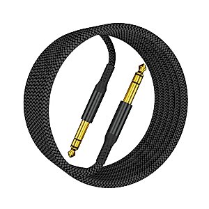 Itramax 1/4 inch TRS Audio Cable 10 FT,Straight 6.35mm Male Jack Balanced Stereo Cord,6.35 Instrument Interconnect Wire for Electric Guitar,Bass,Keyboard,Mixer,Monitor,Amplifier/Amp,Speaker Studio