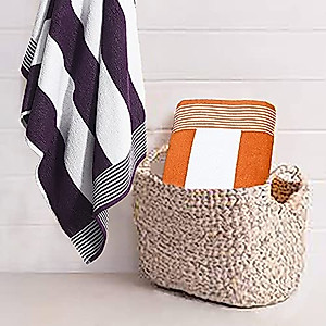 Terry Cabana 100% Cotton Bath Towels, Quick Dry Set of 6 Pack, (30" x 60")- Cabana Stripe - Microfiber Large Towel for Pool, Bath, Sport, Yoga, Camping, Swimming, Highly Absorbent, Light Weight & Soft