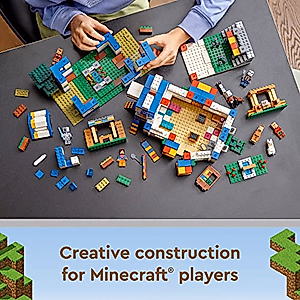 Lego Minecraft The Llama Village, Farm House Toy Building Set 21188, Kids Can Create a Minecraft Village with 6 Customizable Buildings and Minifigures, Minecraft Gift Idea for Kids, Boys & Girls