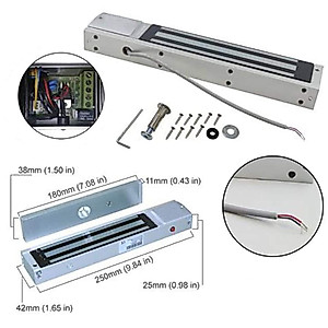 MENGQI-CONTROL Indoor Outdoor Install Waterproof 1 Door Access Control System Metal Keypad Reader RFID PIN Code Open 600LBS Magnetic Lock 110V Power Supply Box Management Software APP Remote Open Door