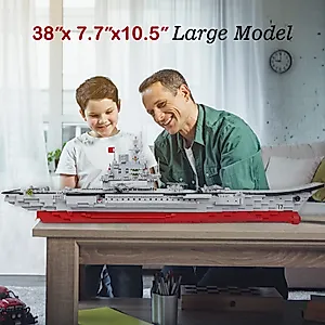 2234 Pieces Aircraft Carrier Building Blocks with Storage Box, 38x 7.7x10.5 Inch Stress Release Large Construction Military Warship Battleship Blocks Toys for Adults and Kids 14 Years and Up