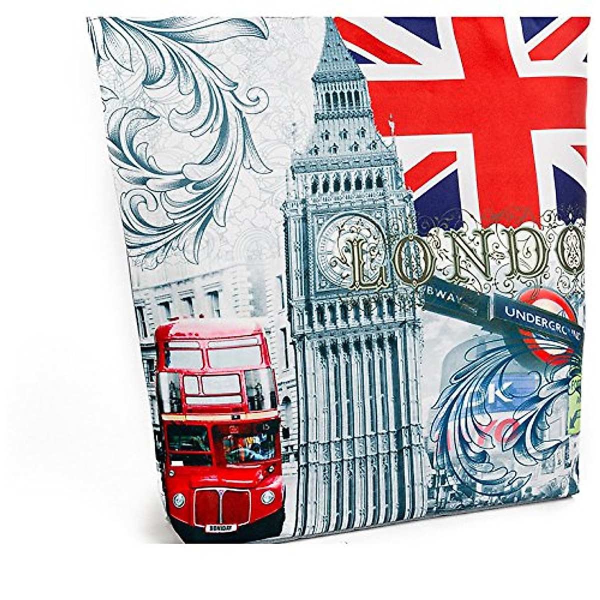 London British Flag Women's Large Cotton Canvas Tote Bag Handbags Top-Handle Bags Shoulder Shopping Bags London one size