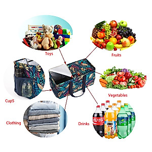 YELAIYEHAO 2 Large Utility Tote Bag, Foldable Collapsible Tote1 bag for Storage Pool Beach Shopping picnic laundry gym utility Luggage