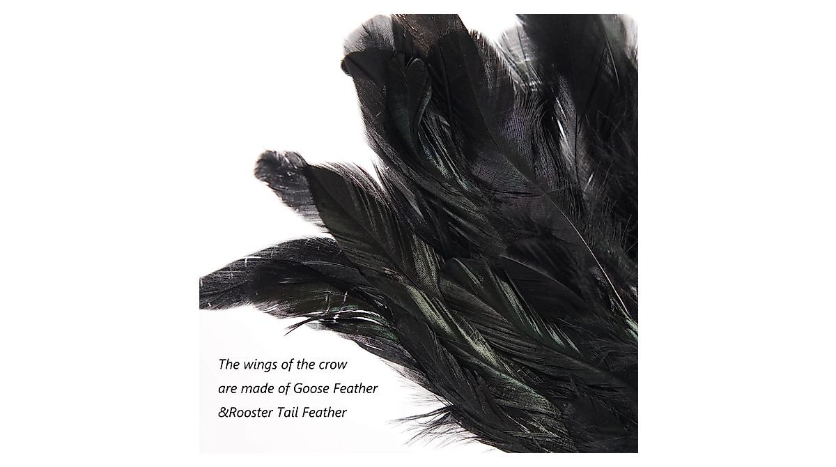 Realistic Black Feather Crows for Halloween Decor