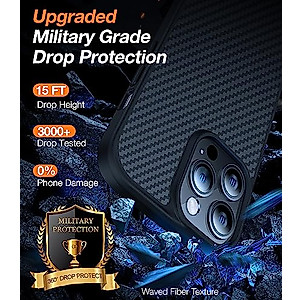 TORRAS 2023 Upgraded MegaMag Shield Designed for iPhone 14 Pro Max Case [Military Grade Drop Tested] [Compatible with MagSafe] for iPhone 14 Pro Max Phone Case [Aramid Fiber Made], Black