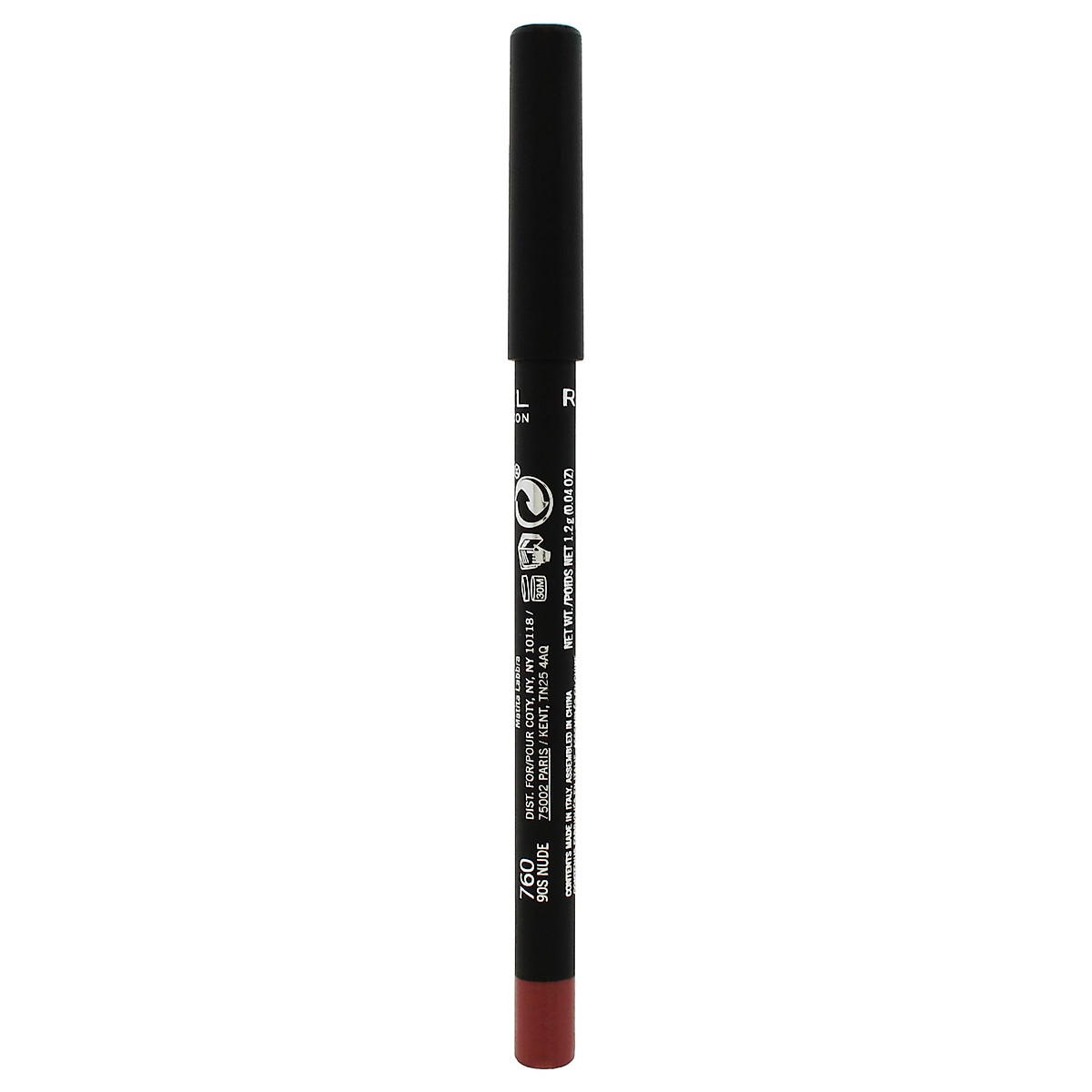 Rimmel Lasting Finish 8HR Soft Lip Liner Pencil - Vibrant, Blendable Formula to Lock Lipstick in Place for 8 Hours - 760 90's Nude, .04oz