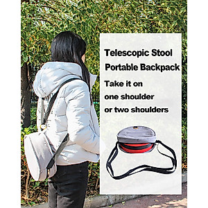 Deer's Life Portable Collapsible Stool with Cushion Pad, Retractable Folding Telescopic Camping Seat for Adults, Small Lightweight Sturdy Adjustable Stools for Travel,Kitchen,Garden,Fishing