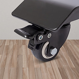 2" Locking Casters for Stand Up Desk Store Dual Motor Electric Adjustable Height Standing Desk with EZ Assemble Steel Frame (Black, Non-Marking)