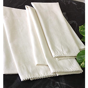 TARAN LIVING Kitchen Towel Sets Cotton Fabric Tea Towels Soft, Absorbent Dish Towels Hand Sets use in DIY Crafts & Embroidery Thick Cotton Dish Cloths - 18x28 inch, Pack of 6 - White