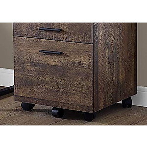 Monarch Specialties Computer Desk L-Shaped Corner Desk with Storage - Left or Right Facing - 60" L (Brown Reclaimed Wood Look) & I 7400 Filing Cabinet, 18.25" L x 17.75" W x 25.25" H, Brown