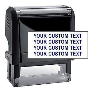 Custom Address Stamp - 4 Line Address Stamp - 5 Font Options - Self-Inking Address Stamp (4 Line Stamp) Up to 4 Lines of Custom Text | Multiple Ink Color Options
