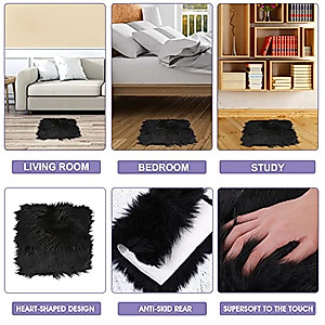 WLLHYF 10 Inches Mini Square Faux Fur Rug， Small Fluffy Area Rug Cushion for Living Room Sofa Bedroom Floor Soft Square Chair Cover Seat Pad Nail Mat for Photographing Background of Jewelry