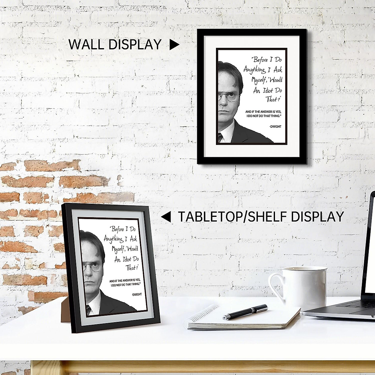 Homazing The Office Gifts - Dwight Schrute Poster with Frame 8x10 - Funny Wall Art for Office, Apartment, Funy Decor for Men Women Colleagues Coworkers The Office Fans