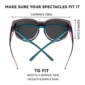 Myiaur Oversized Fit Over Sunglasses for Women, Trendy Wear Over Glasses, Polarized UV400 Protection Sunglasses for Driving