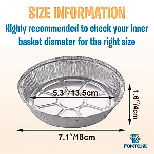 Fonteme Aluminum 7 Inch Round Foil Cake Pans with Plastic Lids – 50 Pack Pie Pans | BPA-Free, Freezer & Oven Safe,