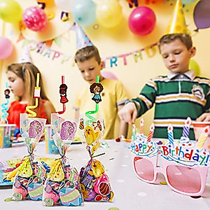 24 Encanto Party Favors Reusable Drinking Straws 8 Designs Great for Magic Movie Birthday Party Supplies with 2 Cleaning Brushes