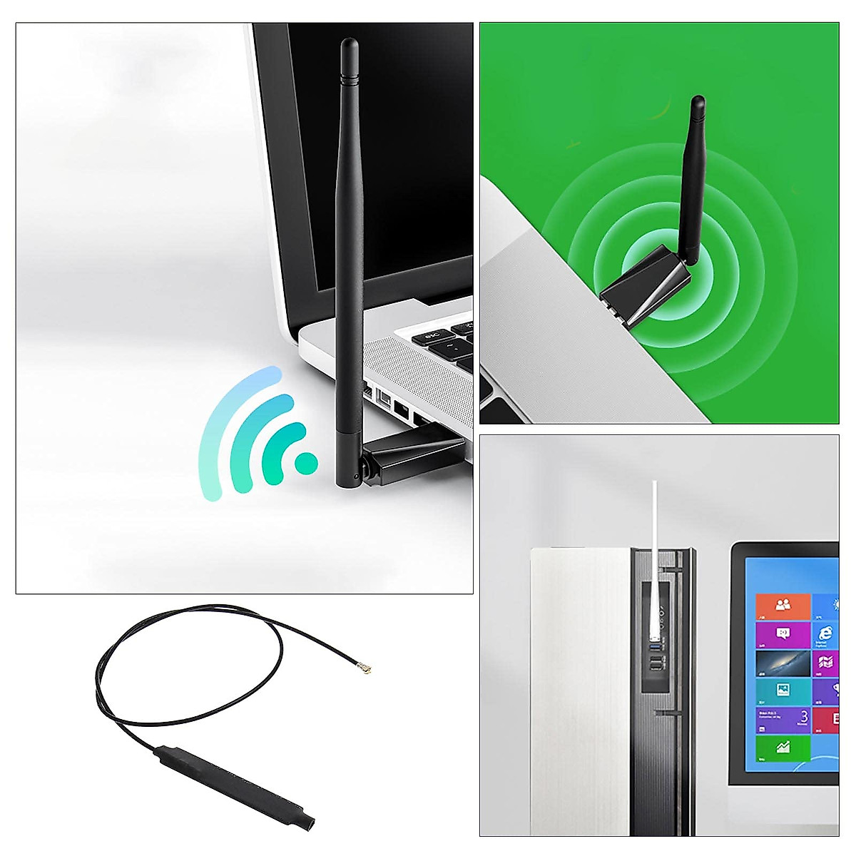 Micro Traders 5X 2.4G 5G IPEX MHF4 WiFi Antenna Cable 28cm for 3G 4G LTE WCDMA Network Signal for Intel 7260 7265 3160 8260 17265 18265 NGFF Card