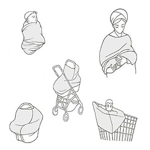 HONEY$HOMEY Camouflage Baby Car Seat Cover, Multi-Use Nursing Breastfeeding Scarf, High Chair Stroller Head Cover