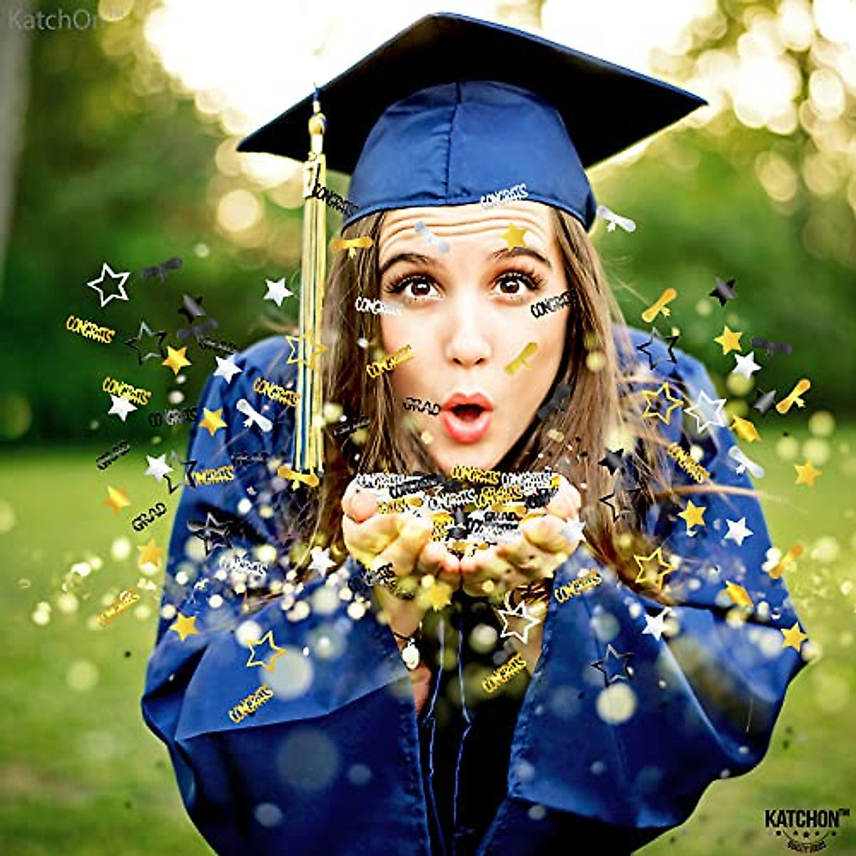 KatchOn, Congrats Grad Graduation Confetti 2023 - Pack of 1000 | Grad 2023 confetti for 2023 Graduation Decorations | Graduation Table Decorations | Graduation Decorations Class of 2023 Decorations